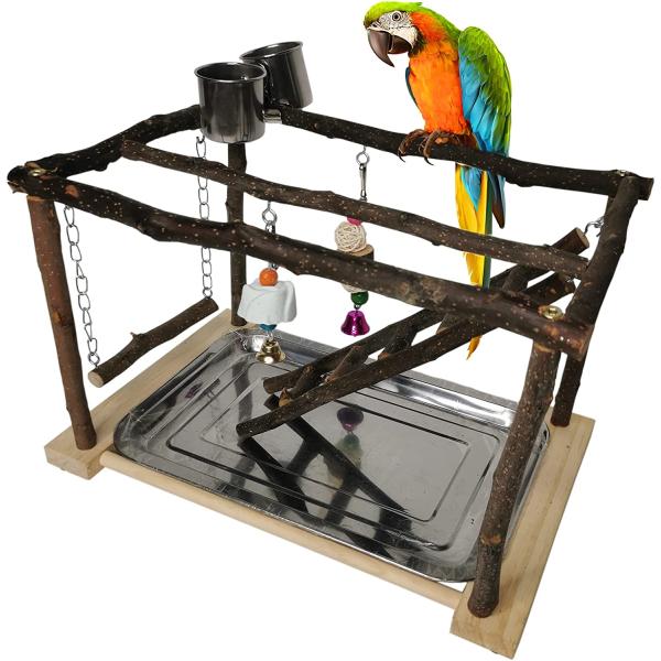 商品名Tfwadmx Parrots Playstand Bird Play Gym Cockatiel Playground Wood Perch Stand Climb Swing Ladders Chewing Toys with F...