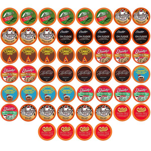 商品名Two Rivers Coffee Chocolate Overload Coffee Pods Sampler Compatible with K Cup Brewers Including 2.0, Flavored Single...