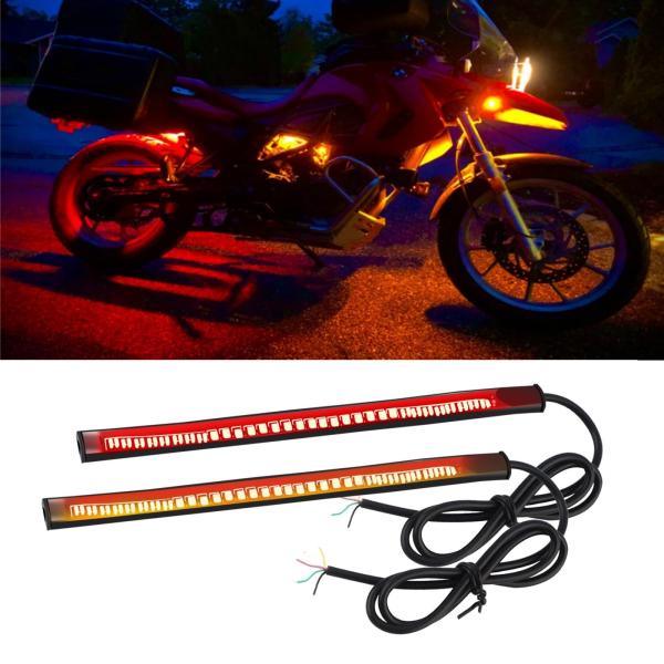 商品名:  YONGMING Led Brake Light Strip Tail Stop Turn Signal Flexible Led Light for Motorcycle Bike Red and Yellow Pack of...