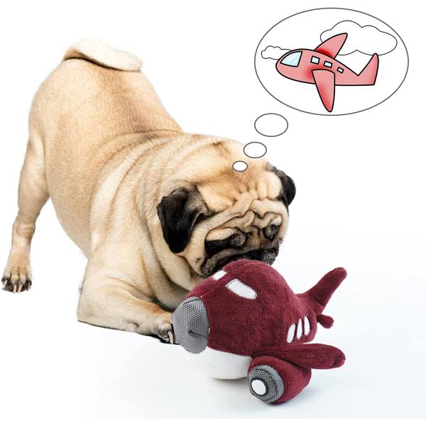 商品名T'CHAQUE Airplane Stuffed Dog Squeaky Toys, Interactive Puzzle Pet Plush Toy with Squeaking Sound, Durable Soft Puppy...