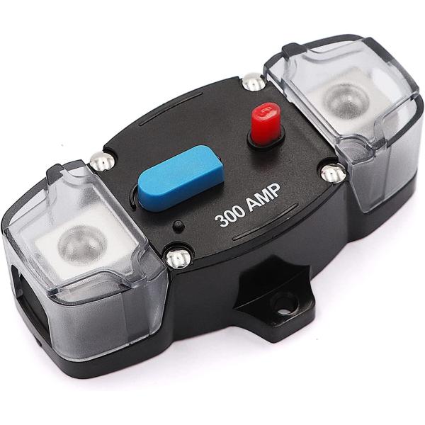 商品名12-24 Volt DC 300A Circuit Breaker Manual Reset, 0-8 Gauge Trolling Motor Auto Car Stereo Audio Inline Fuse Block Hol...