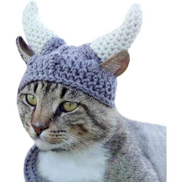 商品名Bonaweite Pet Hat, Dog Cat Handmade Knitted Woolen Yarn Rhino Cap, Grooming Accessories Apparels Puppy Teddy Cartoonブ...