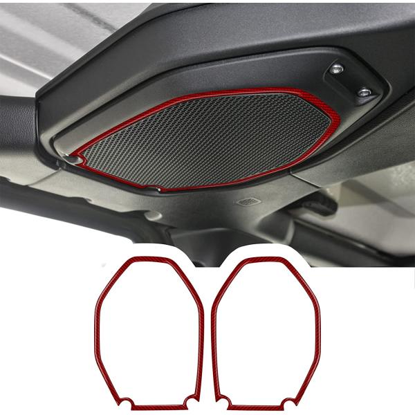 商品名RUIANTE Compatible with Carbon Fiber Car Roof Speaker Loudspeaker Frame Trim Sticker Interior Accessories for Jeep Wr...