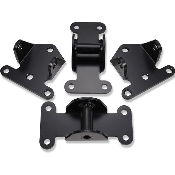 商品名DEMOTOR PERFORMANCE Engine Mount Bracket Solid Steel Motor Mount Engine Frame Kit Black Fit for SBC BBC Chevyブランド：DEM...