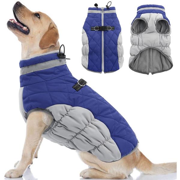 商品名OUOBOB Dog Winter Jacket Cozy Reflective Waterproof Dog Coat Windproof Warm Pet Garment, Comfortable Cold Weather Fle...