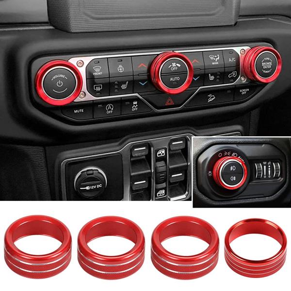 商品名Thor-Ind AC Air Conditioner Headlight Switch Knob Button Cover Trim for Jeep Wrangler JL JLU Rubicon Sahara 2018 2019...