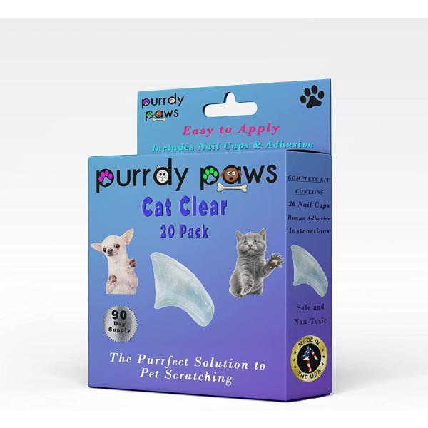 商品名Purrdy Paws 3 Month Supply Soft Nail Caps for Cats Clear Medium - Extra Adhesivesブランド：Purrdy Paws商品サイズ：Medium高さ：0.8 c...