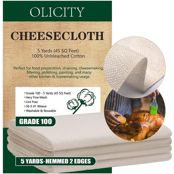 商品名：Olicity Cheesecloth, Grade 100, 45 Sq Feet, Reusable Cheese Cloth Ultra Fine Cheese Cloths for Straining, Unbleached...