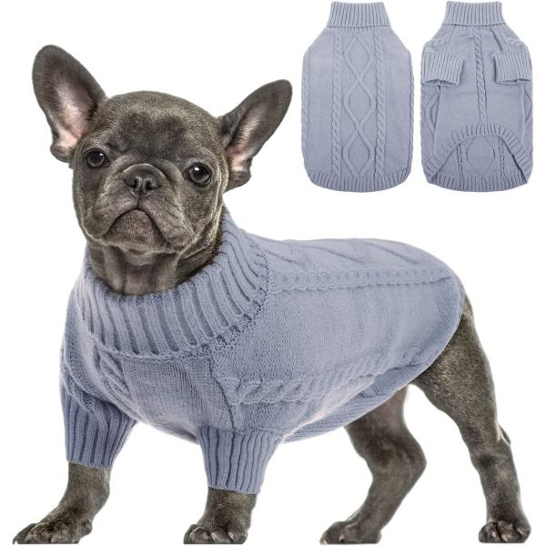 商品名Queenmore Small Dog Pullover Sweater, Cold Weather Cable Knitwear, Classic Turtleneck Thick Warm Clothes for Chihuahu...