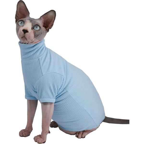商品名Sphynx Hairless Cats Shirt Cotton Cat Turtleneck Sweater Pullover Kitten T-Shirts with Sleeves Cat Pajamas Jumpsuit f...