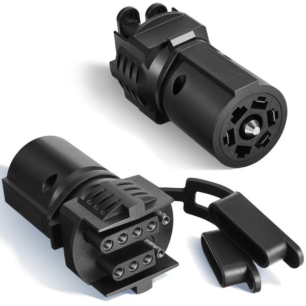 商品名:  Frienda 2 Pieces 4 Pin to 7 Pin Adapter Trailer Light Plug Adapter 7 Pin Round to 4 Pin 5 Pin Flat Blade Trailer W...