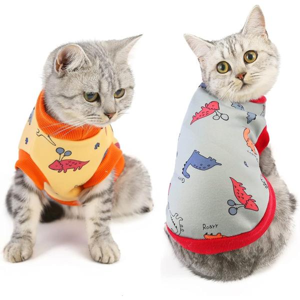商品名Mummumi Pet Clothes, 2 Pack Cat Sweaters Warm Winter Clothes Lovely Puppy Sweatshirt Kitten T-Shirt Pajamas for Cats ...
