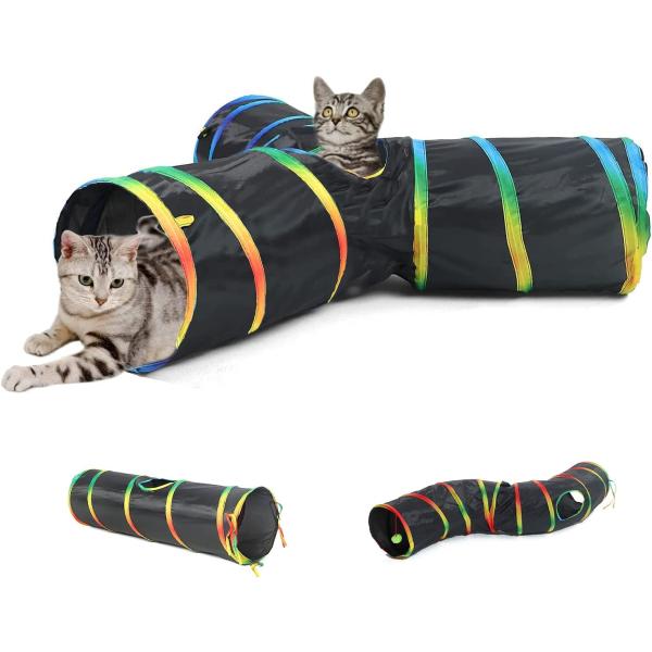 商品名LUCKITTY Cat Kitten Tunnel Tube Toy with Plush Ball-Portable Tattaff Waterproof Durable Washable-Interesting Geometri...