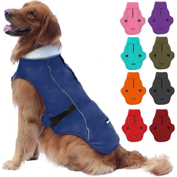 商品名EMUST Dog Jacket Winter, Cozy Windproof Dog Jacket for Cold Weather, Solid Color Dog Vests for Winter for Medium Dogs...
