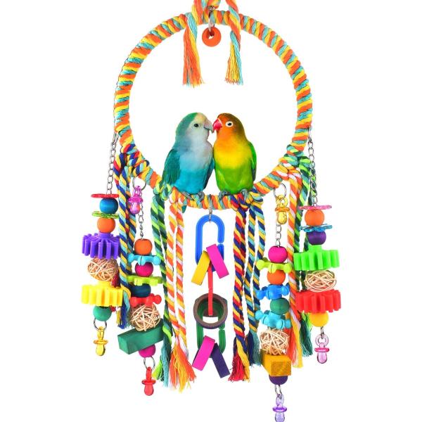 商品名KATUMO Bird Toys, Bird Swing Toy Bird Perch with Colorful Chewing Toys, Suitable for Lovebirds, Finches, Parakeets, B...