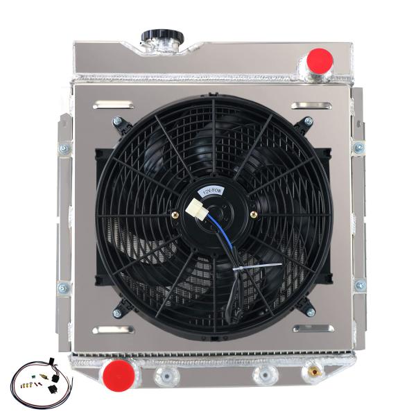 商品名: Cubauto 4列コアラジエーター 1960-1966 65 フォード マスタング ファルコン ランチェロ彗星 61-65 マーキュリー彗星 L6 V8 61 62 63 64 全アルミニウムラジエーター シュラウドファン サー...