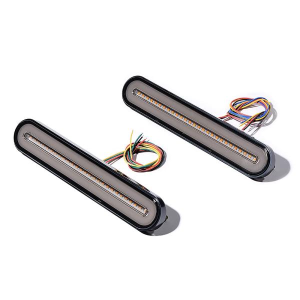 商品名: AstraDepot オートバイ デュアルリアフェンダー/バガー 垂直マウントLEDロッドライトキット ハーレーダビッドソンフルLED 3イン1ストップ/ブレーキウィンカーインジケーター ランニングライトに対応 AstraDepo...