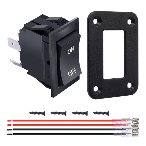 商品名weideer 12V RV Switch with Bezel 4Pin ON/Off DPST Trailer Camper Light Switch with Wires KCD2-7-201-XBブランド：weideer商品サ...