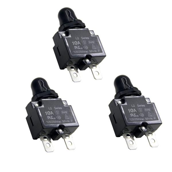 商品名Bumbesti 10A Push Button Reset Circuit Breaker with Quick Connect Terminals and Waterproof Black Cap 3Packブランド：Bumbes...