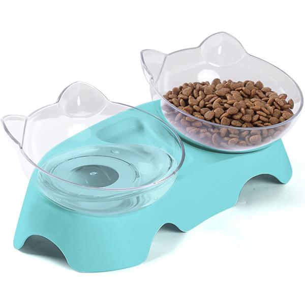 商品名MILIFUN Cat Bowls, Cat Food Bowls Elevated, Double Kitty Bowls with 15°Tilted Raised Cat Dishes, Pet Feeding Bowl for...