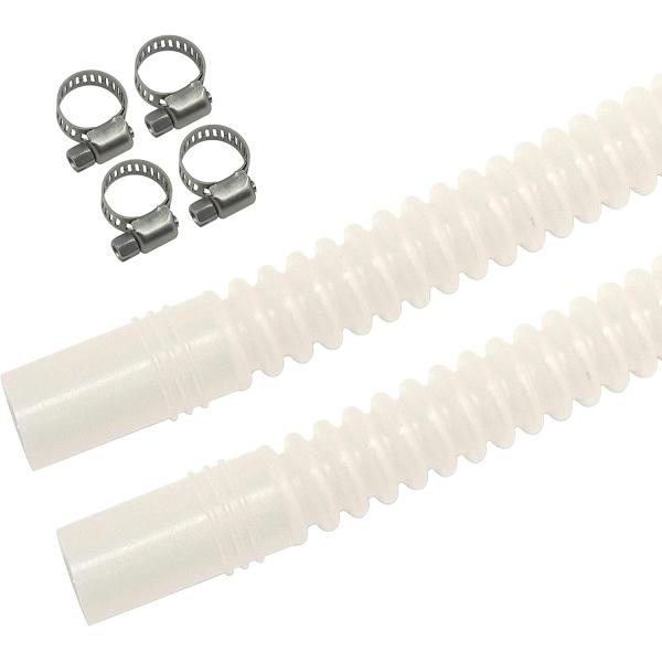 商品名HiSport 2PCS 8mm/9mm/280mm Clear Corrugated Flexible Hose Line &amp; Clamps for Fuel Pump Assembly E-85 Safe Compatib...