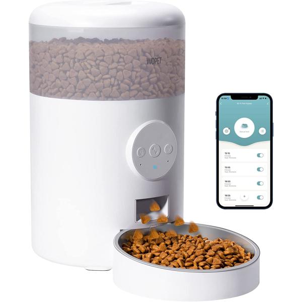 商品名：WOPET Automatic Cat Feeder, WiFi Cat Feeder with APP Control for Cats and Dogs, 4L Dog Feeder with Stainless Steel B...