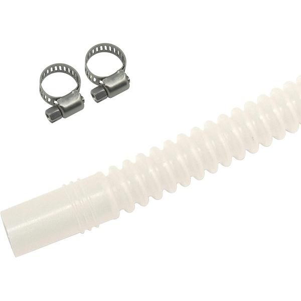 商品名HiSport 8mm/8mm/330mm Clear Corrugated Flexible Hose Line &amp; Clamps for Fuel Pump Assembly E-85 Safe Compatibleブラン...