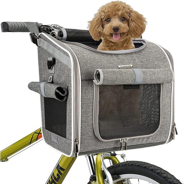 商品名BABEYER Dog Bike Basket, Expandable Soft-Sided Pet Carrier Backpack with 4 Open Doors, 4 Mesh Windows for Medium Dog ...