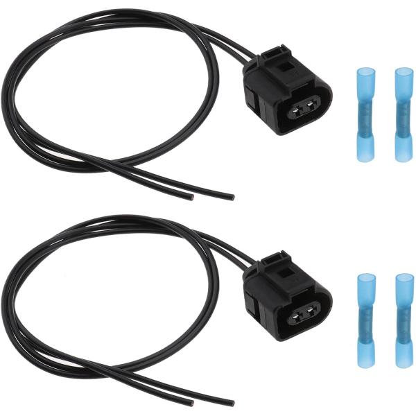 商品名Micro Traders 2 Set Connector Plug Headlight Wiring Harness Cable Socket 2 Pin 1J0973722 Wire 0,50mm -1,50mm  Compati...
