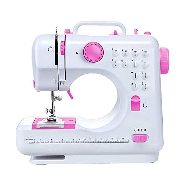 商品名Mini Sewing Machine for Beginner, Portable Sewing Machine, 12 Built-in Stitches Small Sewing Machine Double Threads a...