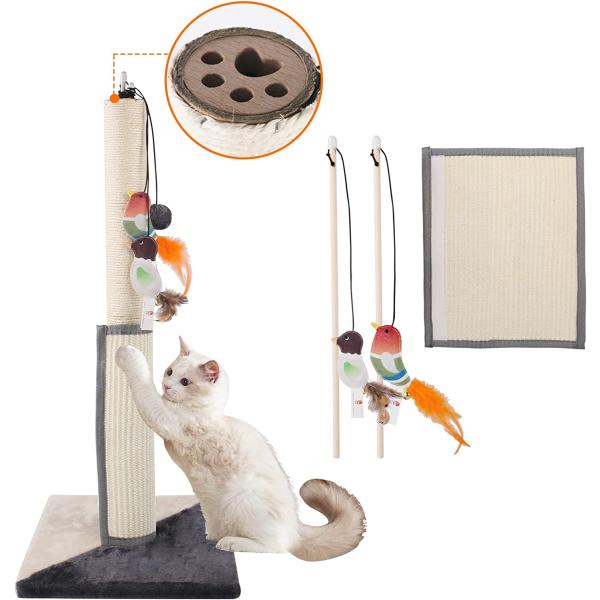 商品名D KING D KING 30.7 Inches Cat Scratching Post ,Cat Scratching Post with Natural Sisal Rope and Hanging Ball Toy,2 Pie...