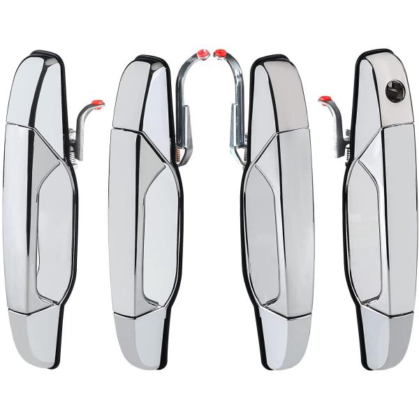 商品名JDMON Compatible with Exterior Chrome Door Handle 4Pcs Chevy Silverado Tahoe Suburban GMC Sierra Yukon Cadillac Escal...