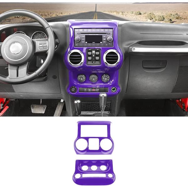 商品名SQQP Purple Center Console Dashboard Panel &amp; Air Conditioning Switch Panel Cover Kit for 2011-2017 Jeep Wrangler ...