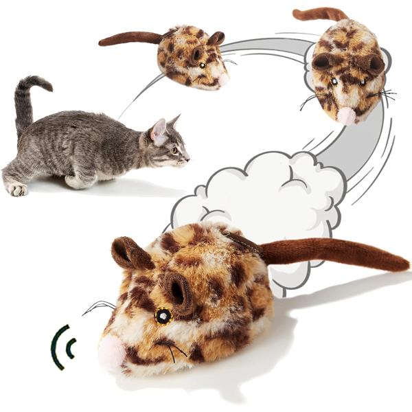 商品名Suhaco Cat Toys Interective Automatic Moving Mouse Animal Sound Squeaking Cat Toys Chasing Electric Kitten Toy, Three...
