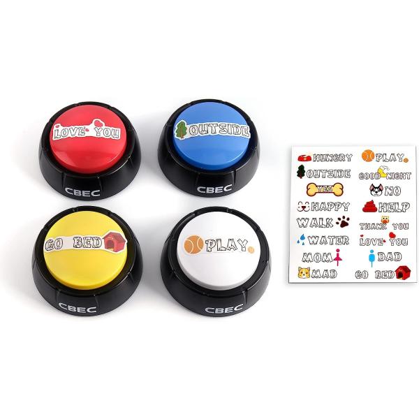 商品名CBEC Dog Buttons-Talking Pet Starter Set,4 Piece Dog Buttons for Communication Talking Button for Dog Training Dog Sp...