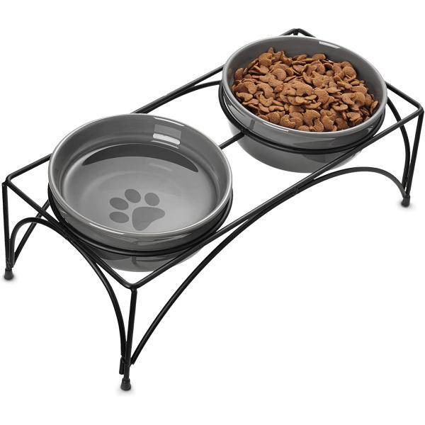 商品名Y YHY Dog Food Bowl, Ceramic Dog Bowls Small Size Dog, 5.2"" Elevated Cat Bowls for Food and Water, 3 Cups Cat Food B...