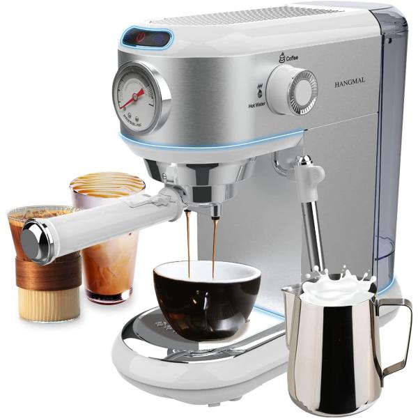 商品名HANGMAL Espresso Coffee Cappuccino Machine 15 Bar Compact Espresso Coffee Maker with Milk Frother wand Cafetera Expre...
