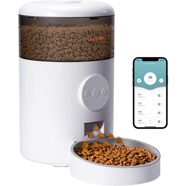 商品名WOPET Automatic Cat Feeder, WiFi Cat Feeder with APP Control for Cats and Dogs, 4L Dog Feeder with Stainless Steel Bo...