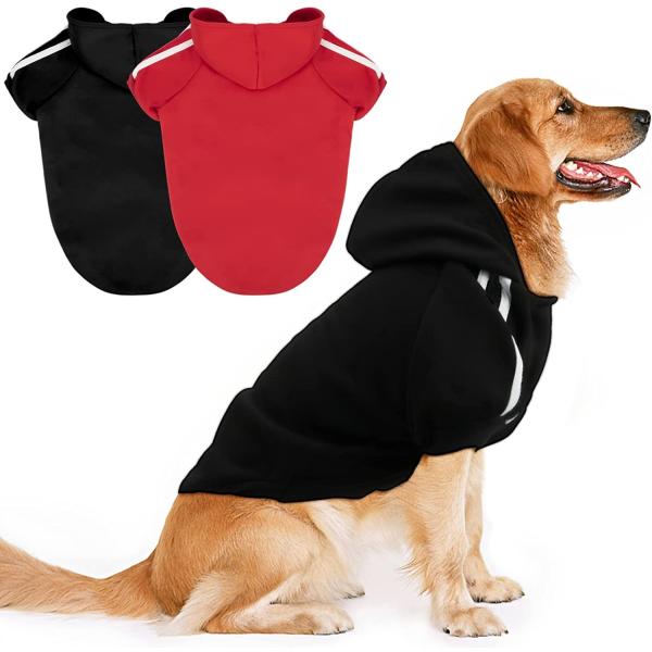 商品名Rypet 2 Packs Basic Dog Hoodie Pet Clothes Sweater with Hat, Casual Sports Hoodie Sweatshirt for Medium Large Dogsブラン...