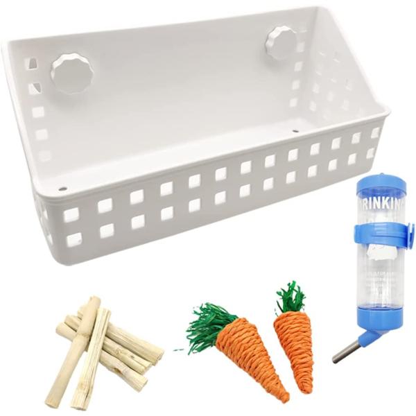 商品名kathson Rabbit Hay Feeder Less Wasted Hay Rack Manger with Water Feeder and Chew Toys for Rabbit Guinea Pig Chinchill...
