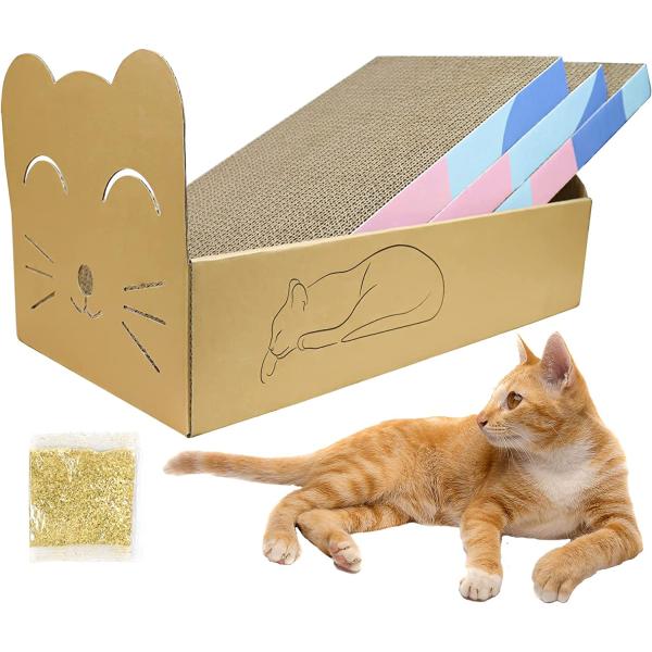 商品名Cat Scratcher Cardboard Reversible Cat Scratch Pad 3PCS with Box Cat Scratching House for Indoor Cats by WDTKPTXLブランド...