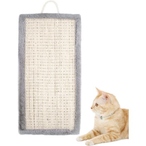 商品名SnowTing Hanging Cats Scratcher Mat Cat Wall Plush Scratching Pad Sisal Mat with Hanging Rope Floor Mount Use for Ind...