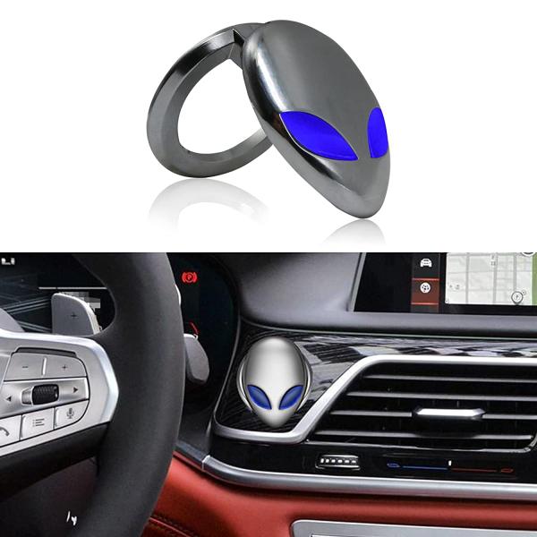 商品名Alien Push Start Button Cover, Car Engine Start Stop Button Cover, Auto Universal Key Ignition Cool Metal Decoration ...
