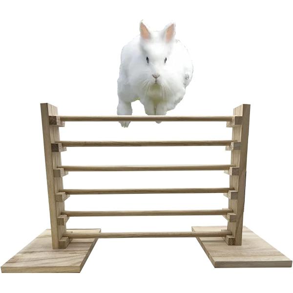 商品名Hamiledyi Rabbit Jump Bar Natural Wood Activity Toys Set Training Hurdles Exercise Adjustable Height Obstacle Games f...