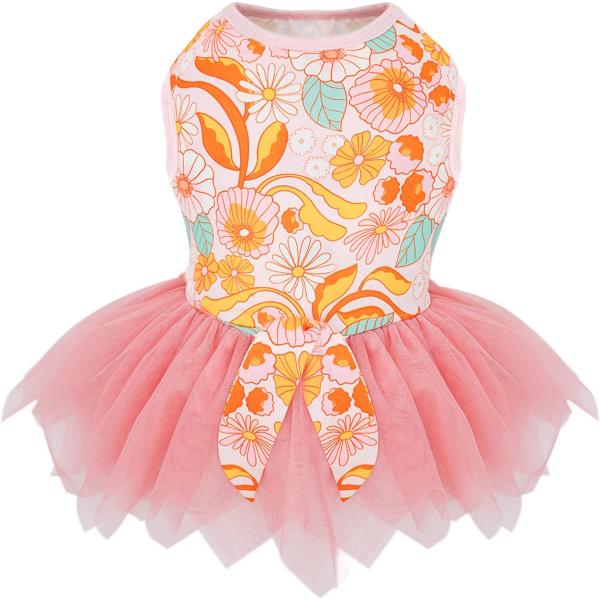 商品名KYEESE Dog Dress Tiered Layer Tutu Tulle Dresses Puppy Dress Small Holiday Dress Orangeブランド：KYEESE商品サイズ：Medium(Pack o...