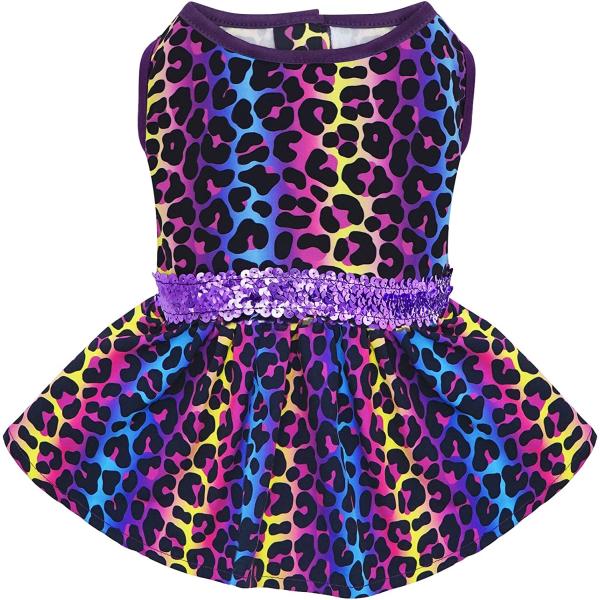 商品名KYEESE Dog Dress Leopard with Flowers Decor Dogs Party Dresses for Small Dogs Soft Material Dog Apparel Pet Clothesブラ...