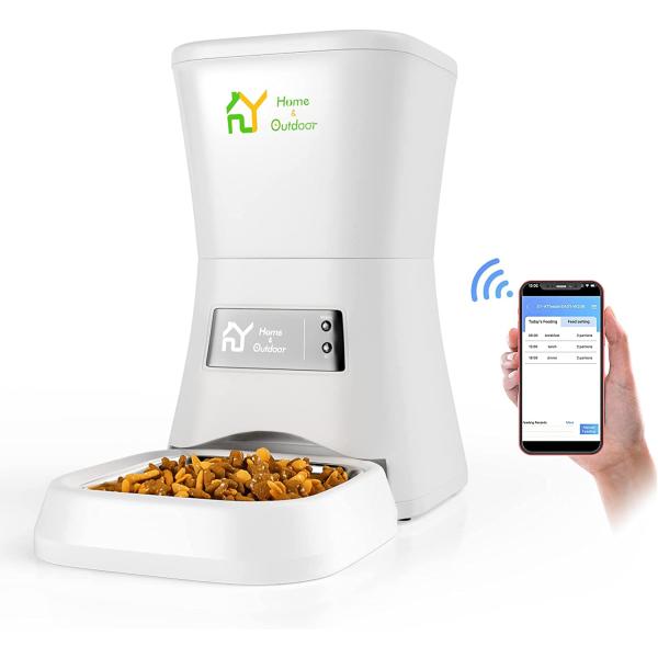 商品名S.Y. 7L Automatic Cat Feeder Wi-Fi Enabled Smart Pet Feeders for Dogs and Cats, Auto Timed Dry Food Dispenser with Po...