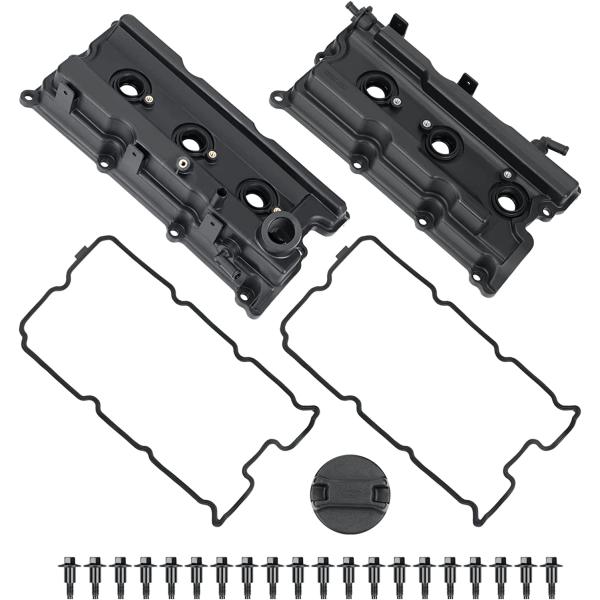 商品名Engine Valve Covers Left &amp; Right Compatible With 05-19 Nissan Frontier/ 05-15 Xterra/ 05-12 Pathfinder/12-19 NV15...