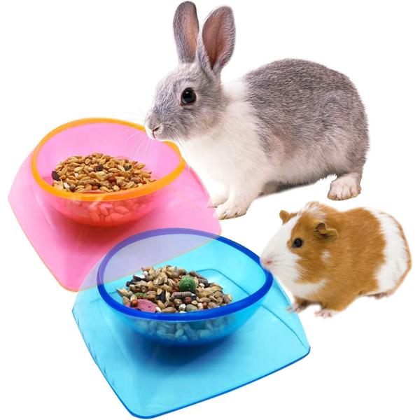 商品名：Hamster Food Bowl Plastic Guinea Pig Water Dish Prevent Knocking Over and Food Splashing Small Animal Feeding Bowl D...