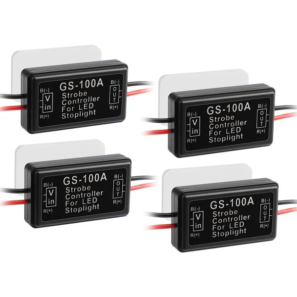 商品名4PCS Upgraded Brake Light Flasher Controller, 12V-85V Flash Strobe Controller Flasher Module for Most Brake Lights In...